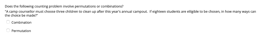 Solved Does the following counting problem involve | Chegg.com