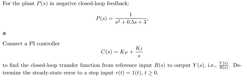 Solved r + и С P e where r is the reference input (e.g., a | Chegg.com