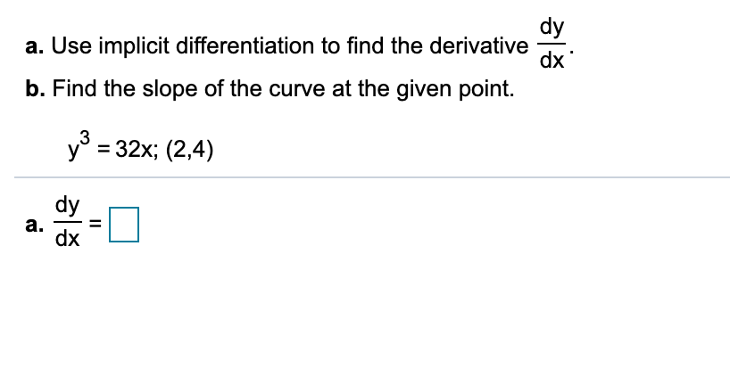 Solved dy Calculate using implicit differentiation. dx 9x=y² | Chegg.com