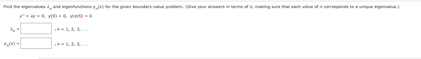 Solved Find the eigenvalues and eigenfunctions y(x) for the | Chegg.com