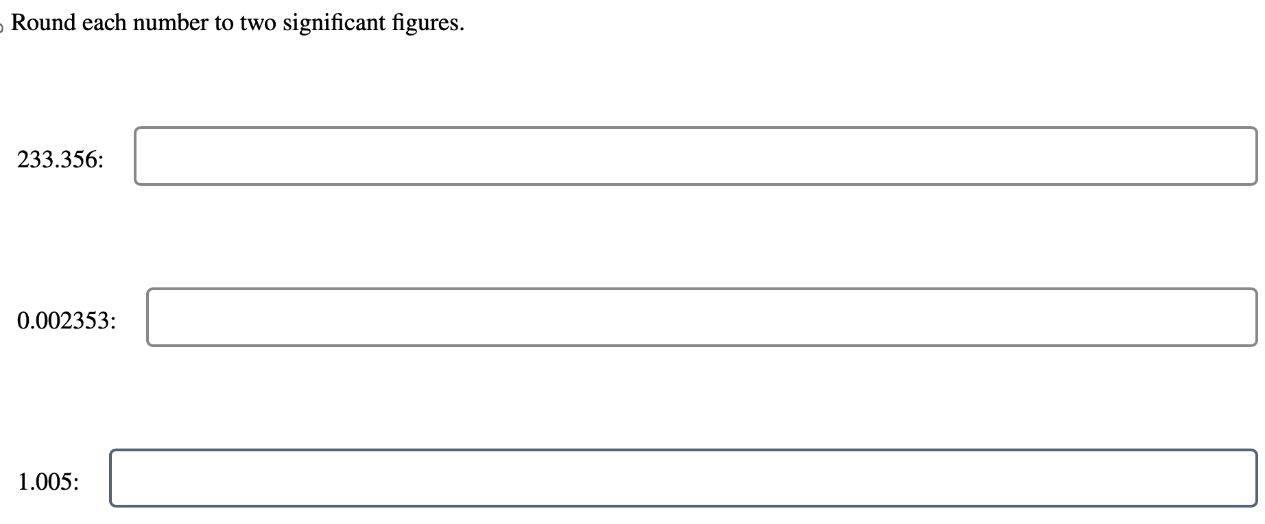 Solved Round each number to two significant figures. | Chegg.com