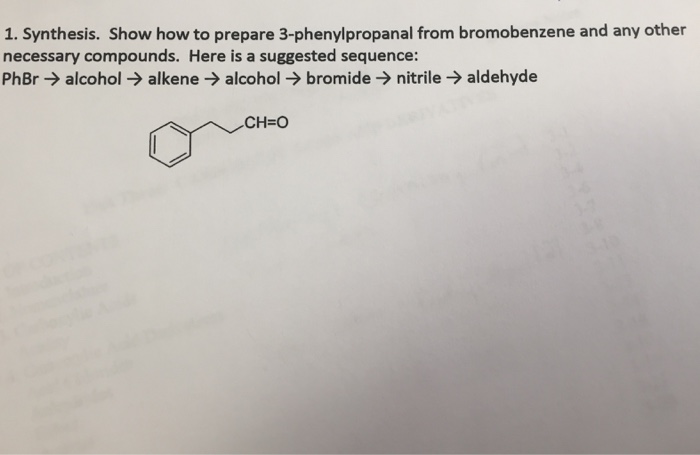 Solved Show how to prepare 3-phenylpropanal from | Chegg.com