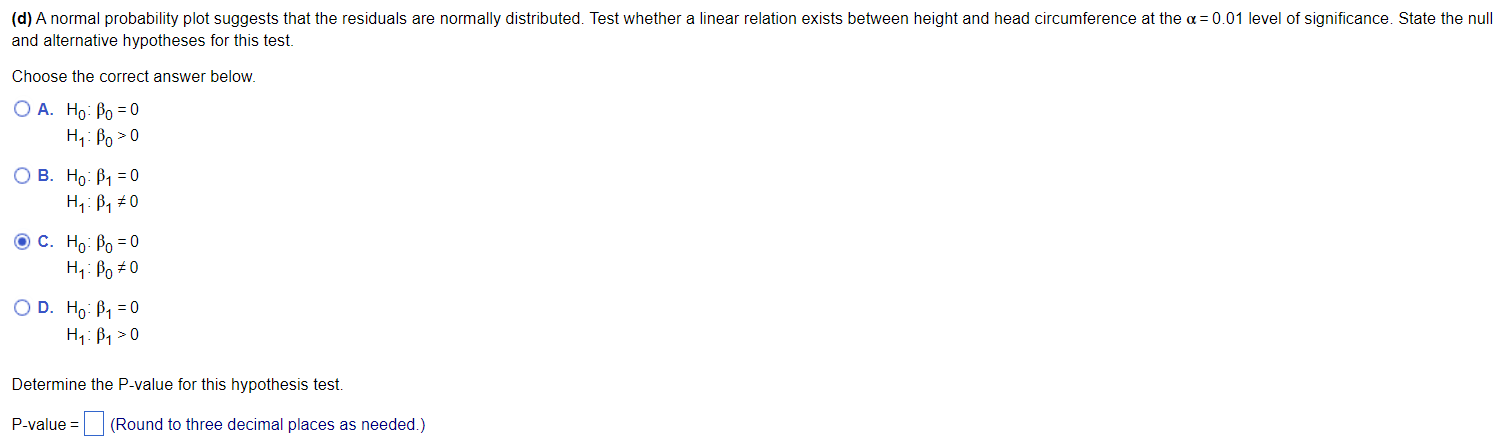 Solved (a) Treating height as the explanatory variable, x, | Chegg.com