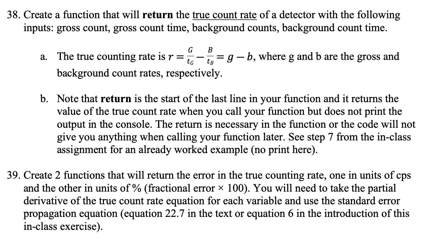 38. Create a function that will return the true count | Chegg.com