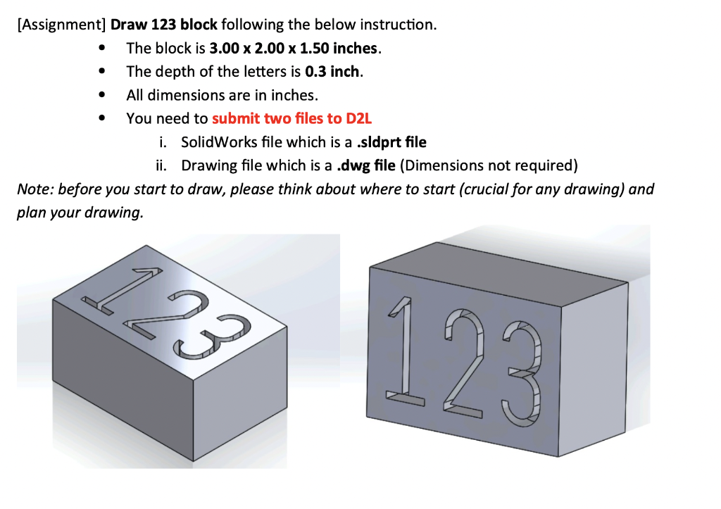 Solved [Assignment] Draw 123 block following the below | Chegg.com