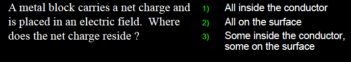 Solved A metal block carries a net charge and 1) is placed | Chegg.com