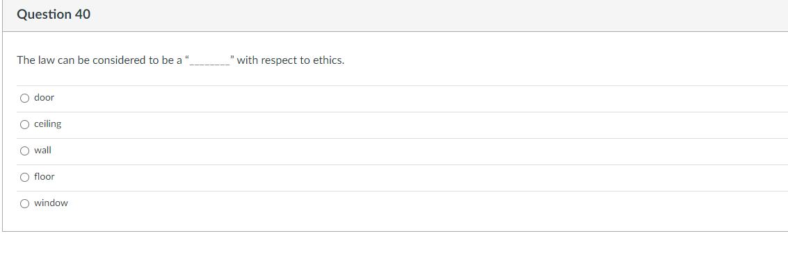 Solved Question 40 The law can be considered to be a " " | Chegg.com