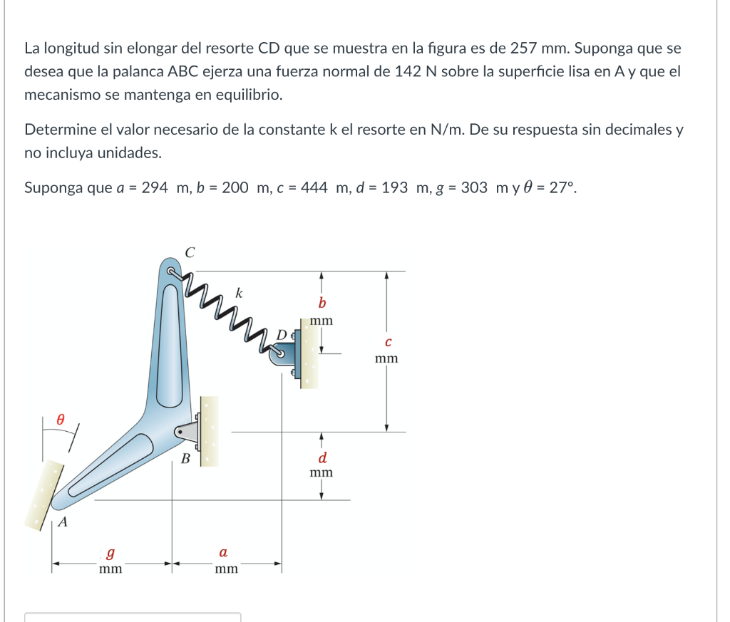Solved The unstretched length of spring CD shown in the | Chegg.com