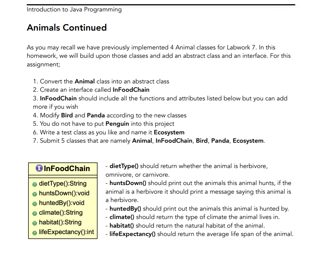Solved public class Animal { private boolean | Chegg.com
