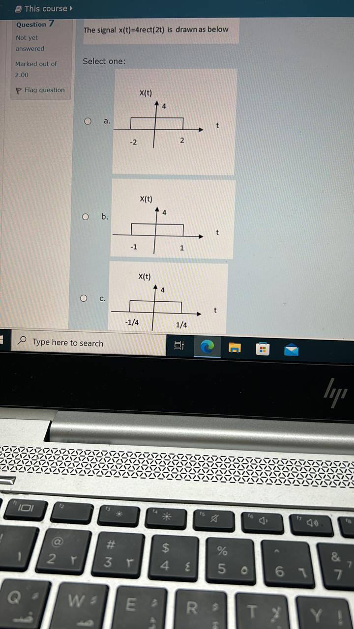 Solved The signal x(t)=4rect(2t) ﻿is drawn as belowSelect | Chegg.com