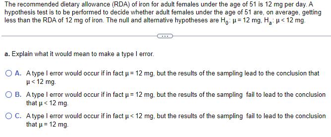 Solved The recommended dietary allowance (RDA) of iron for | Chegg.com