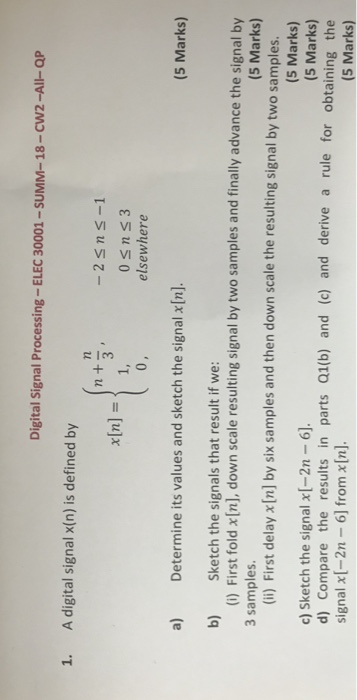 Solved Digital Signal Processing-ELEC 30001 | Chegg.com