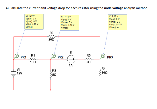 Solved 4) Calculate the current and voltage drop for each | Chegg.com