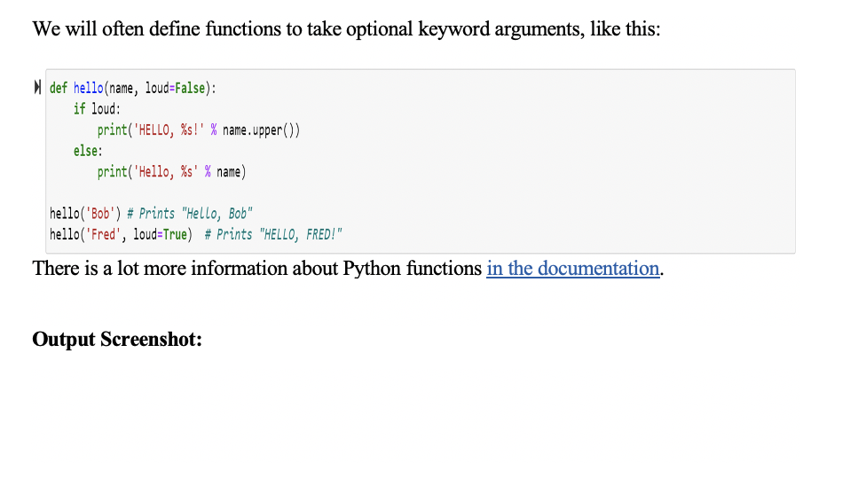 Solved We will often define functions to take optional | Chegg.com