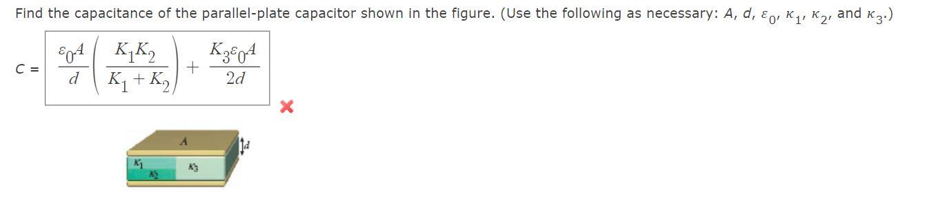 Solved Find the capacitance of the parallel-plate capacitor | Chegg.com