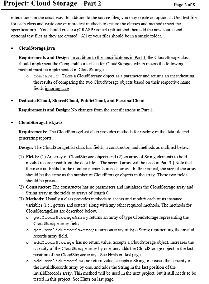 I have the original files for CloudStorage Part 1 | Chegg.com