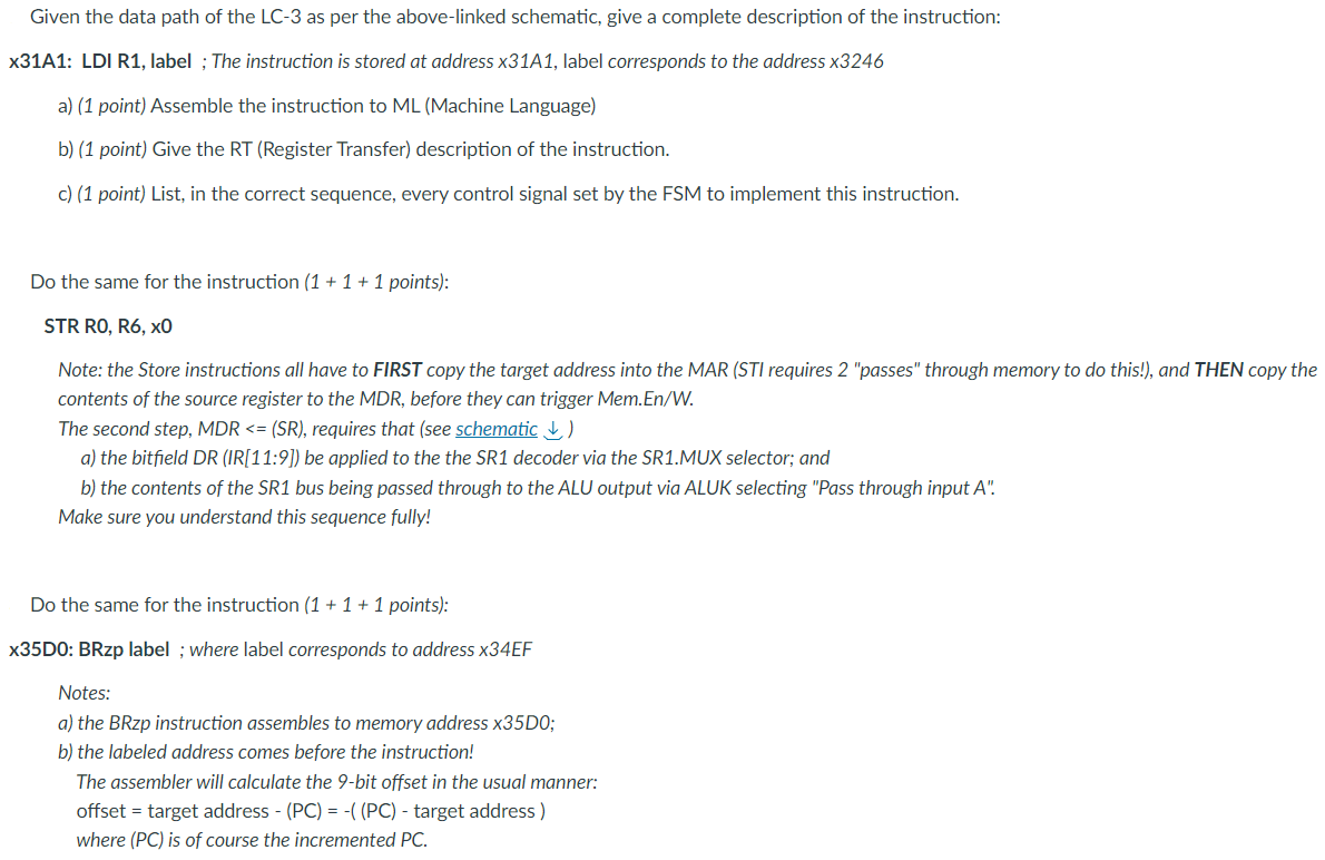 Given the data path of the LC-3 as per the | Chegg.com
