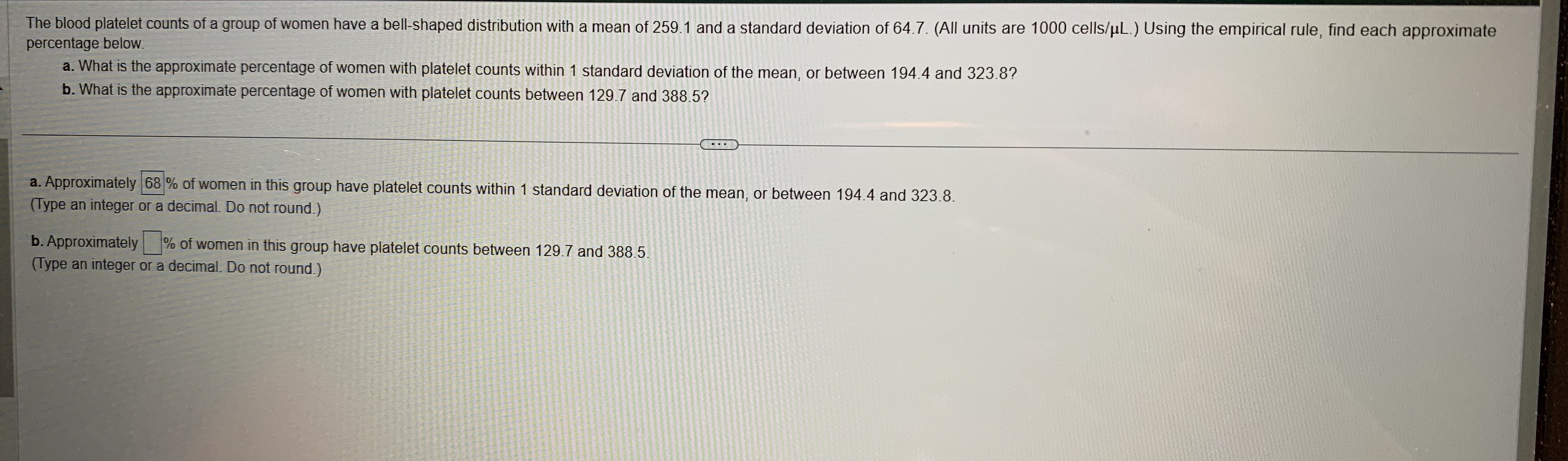 Solved Percentage Below A What Is The Approximate