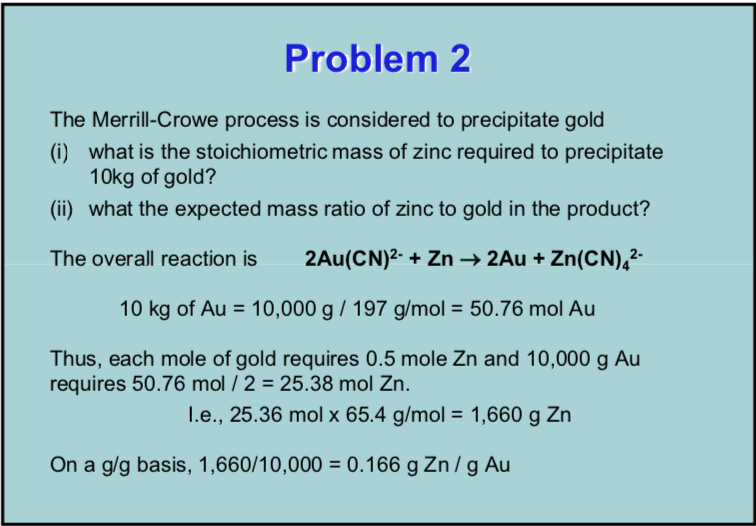 Solved The Merrill-Crowe process is considered to | Chegg.com