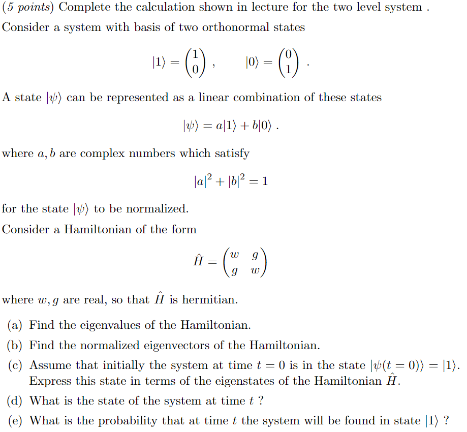 Solved (5 points) Complete the calculation shown in lecture | Chegg.com