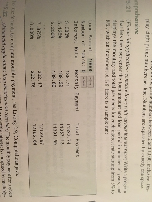 Solved mprehensive 5.21 Financial application: compare loans | Chegg.com