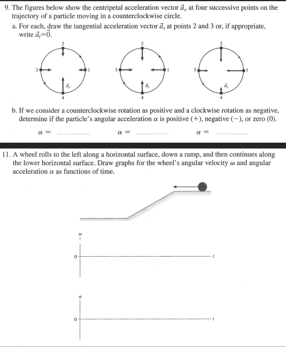 Solved 9. The figures below show the centripetal | Chegg.com