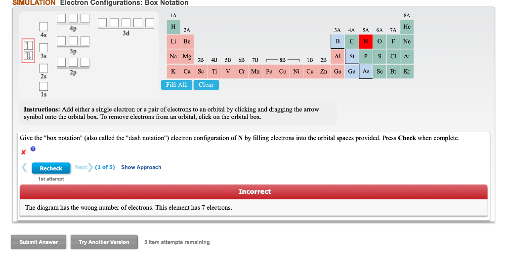 Solved SIMOLATION Electron Configurations: Box Notation 1A | Chegg.com