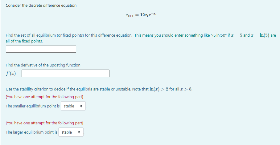 Solved Consider the discrete difference equation It+1 | Chegg.com