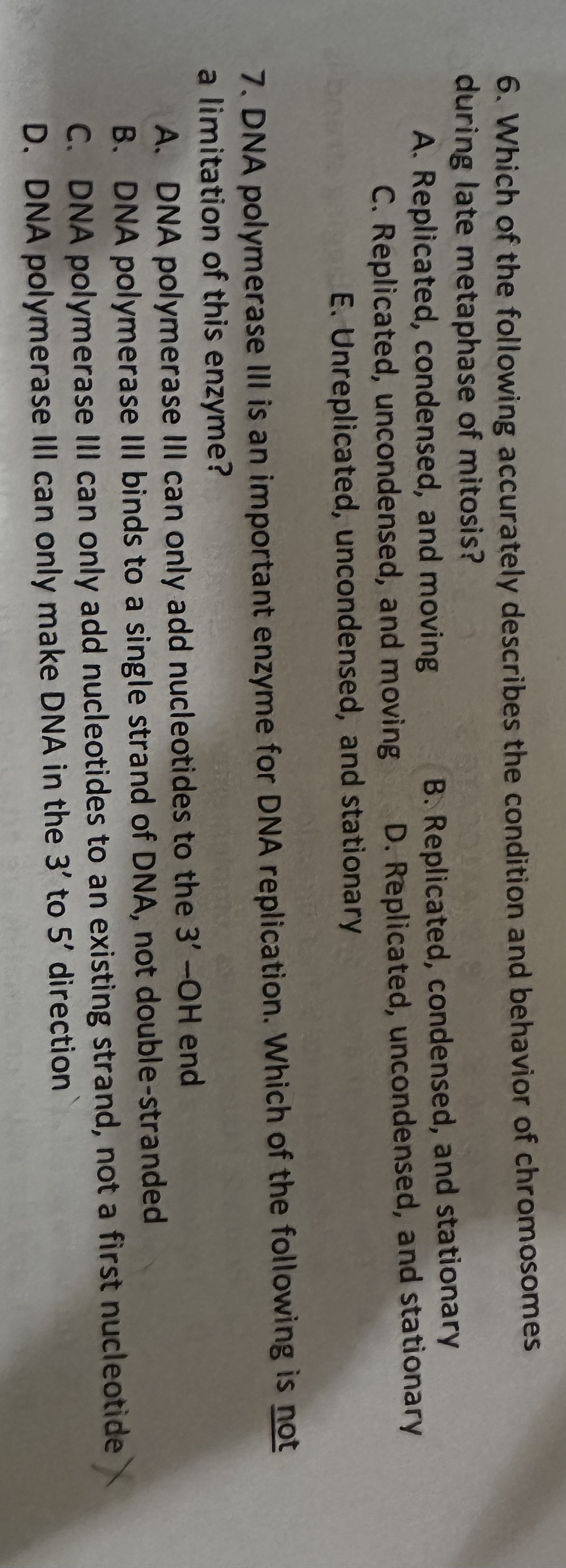 Solved 6. Which of the following accurately describes the | Chegg.com