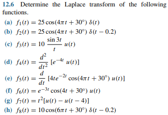 Solved 12.6 Determine the Laplace transform of the following | Chegg.com