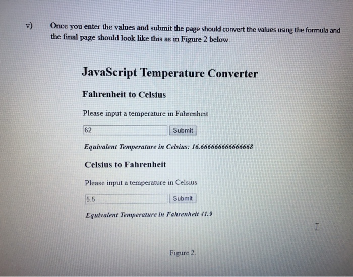 Solved Using Html And Javascript Create A Page To Show 