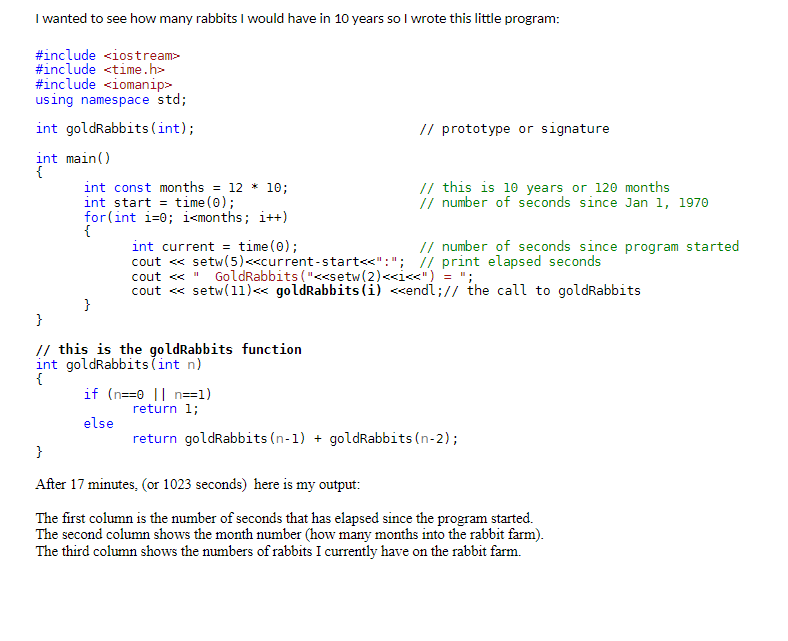 Solved I got a pair of rabbits for my birthday. I did some | Chegg.com