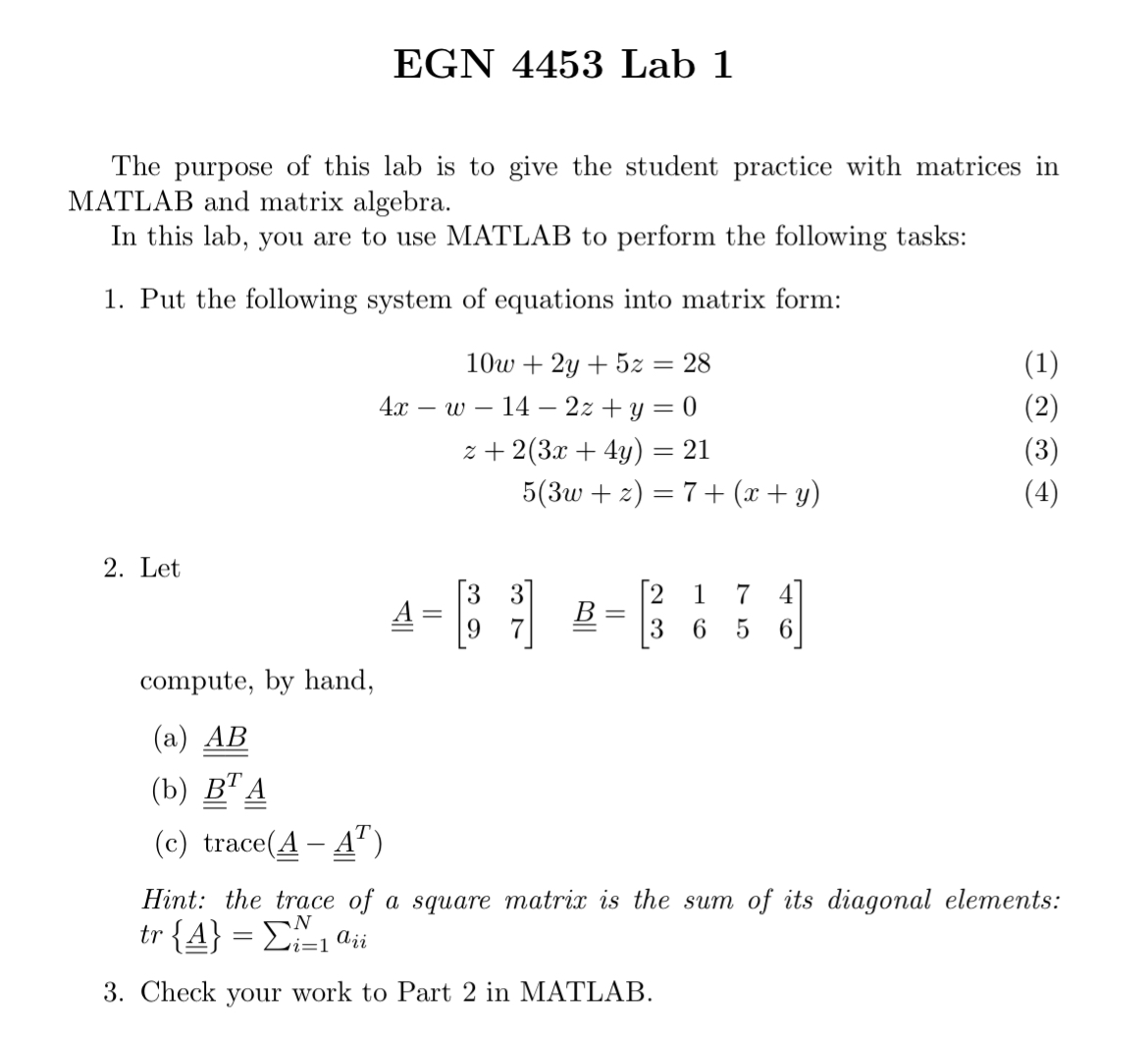 Solved The purpose of this lab is to give the student | Chegg.com