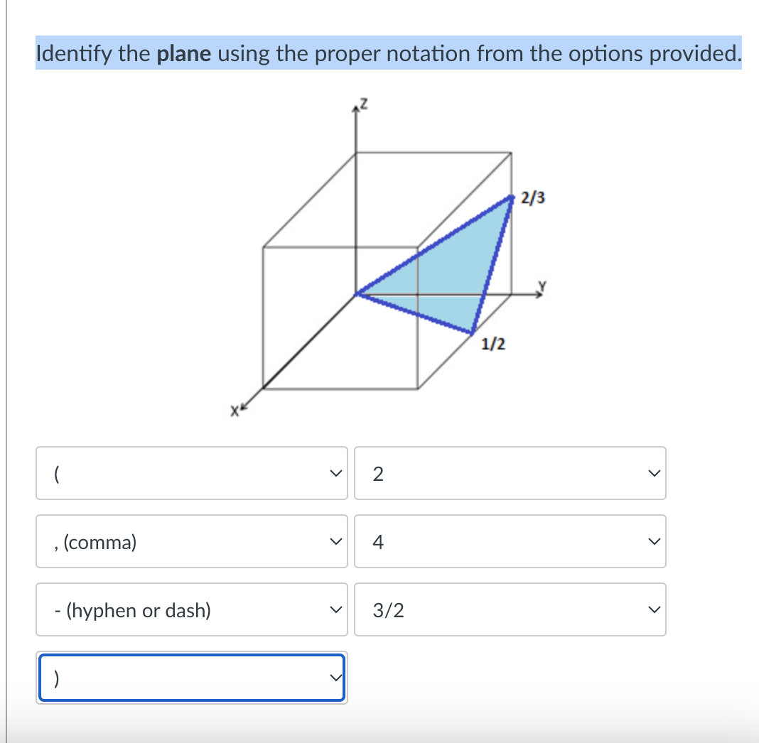 Solved Identify the plane using the proper notation from the | Chegg.com
