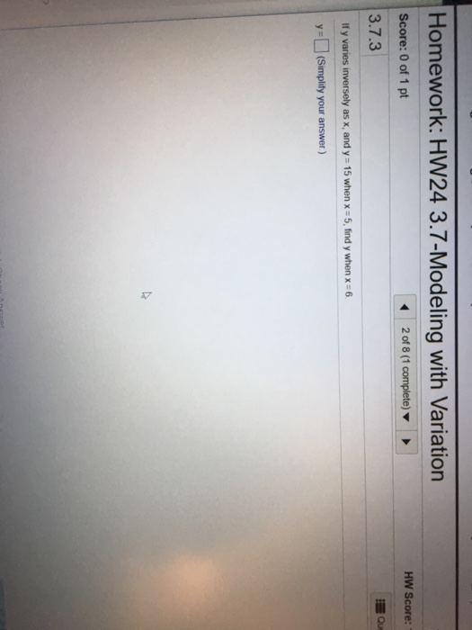 Solved Homework: HW24 3.7-Modeling with Variation Score: 0 | Chegg.com