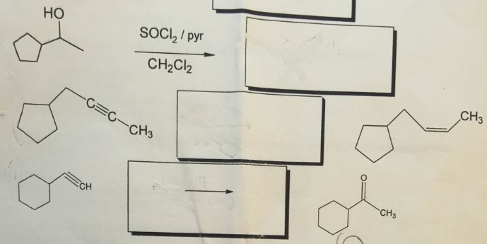 Solved ?? SoCl2/ pyr CH2Cl2 CH3 CH CH3 | Chegg.com