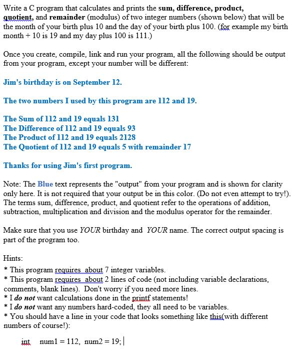 Solved Write a C program that calculates and prints the sum, | Chegg.com