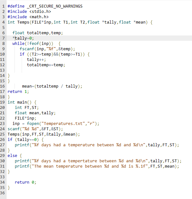 Solved A file called "Temperatures.txt" maintains a list of | Chegg.com
