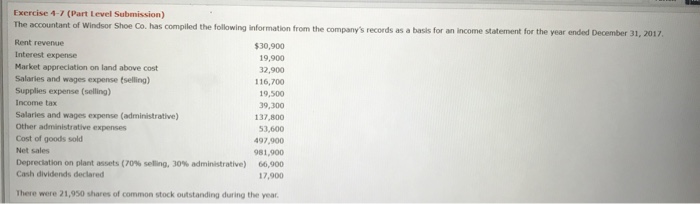 Solved Exercise 4-7 (Part Level Submission) The accountant | Chegg.com