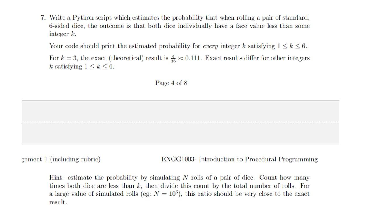 Solved 7. Write a Python script which estimates the | Chegg.com