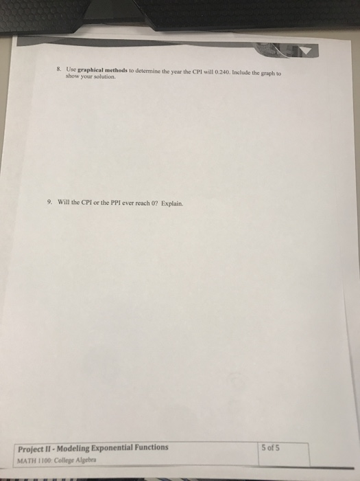 Solved Project I1 -Modeling Exponential Functions Background | Chegg.com