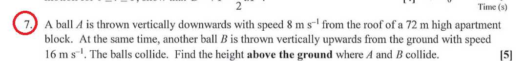 Solved A ball A is thrown vertically downwards with speed 8 | Chegg.com