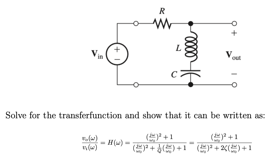 Solved Solve for the transferfunction and show that it ﻿can | Chegg.com