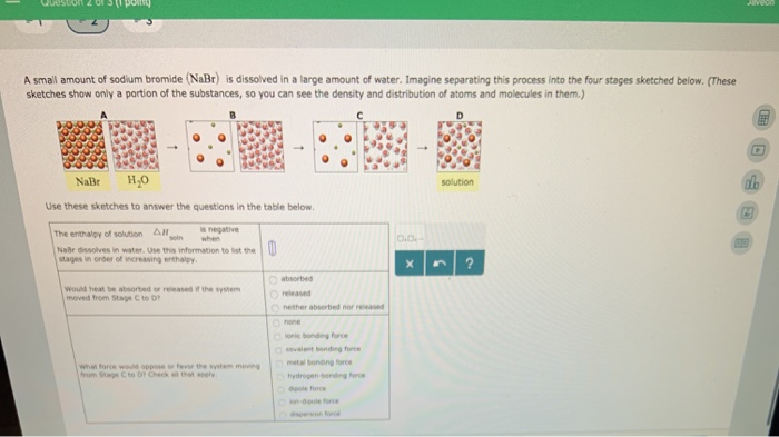 Solved A small amount of sodium bromide (NaBr) is dissolved | Chegg.com