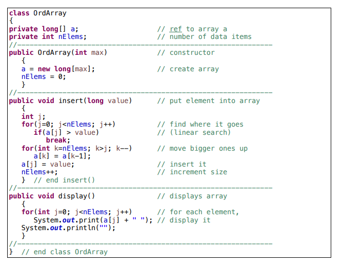 Solved Mac286 Java The Partial Ordarray Class Is Given 