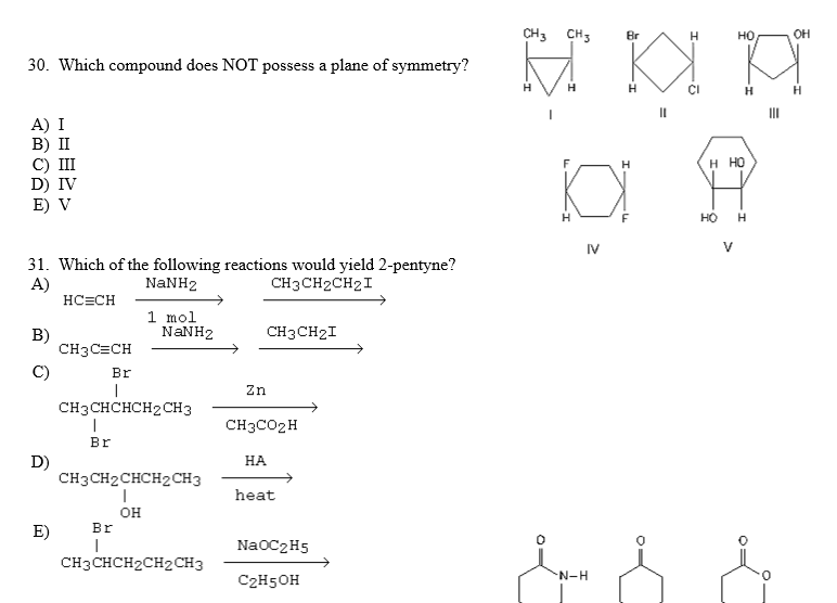 Solved CH3 CH3 Br HOOH 30. Which compound does NOT possess a | Chegg.com