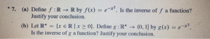 Solved (a) Define f: R rightarrow R by f(x) = e^-x^2. Is the | Chegg.com