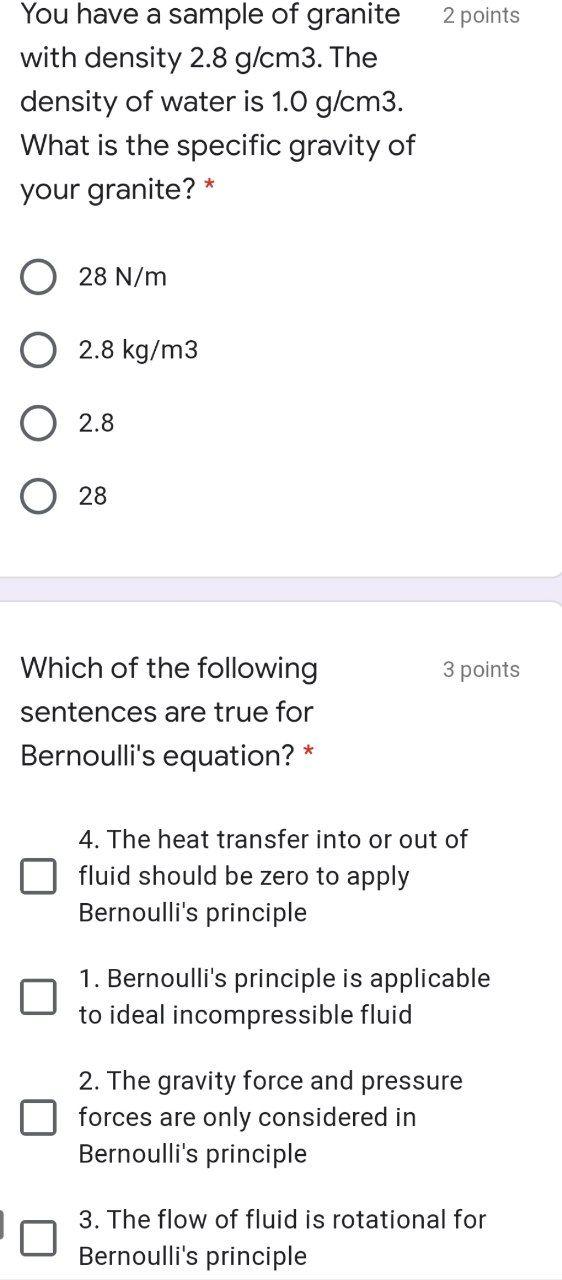Solved 2 points You have a sample of granite with density | Chegg.com