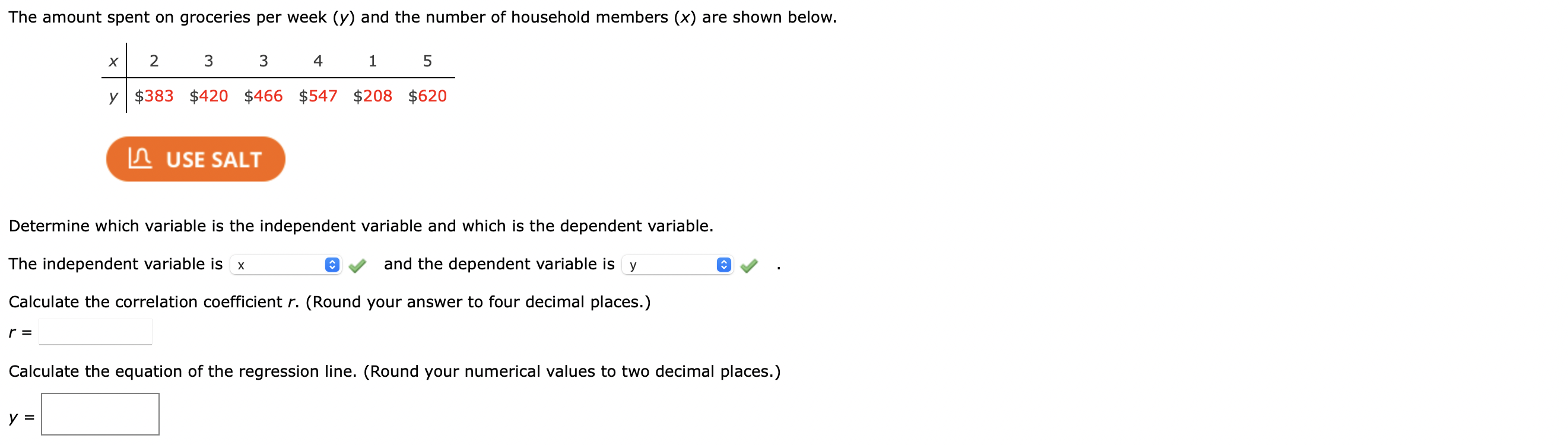 Solved Determine which variable is the independent variable | Chegg.com