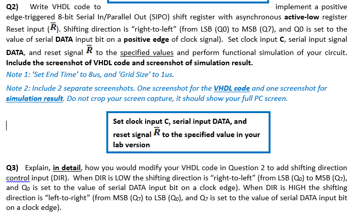 Solved Q2) Write VHDL code to implement a positive | Chegg.com